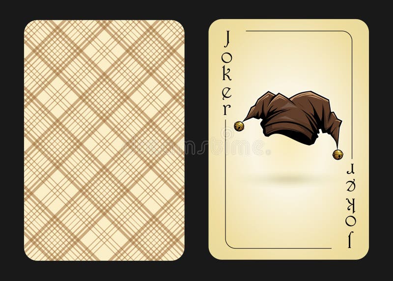 Playing Card Joker with a Jesters Cap. Black Joker, Vintage Style Stock ...