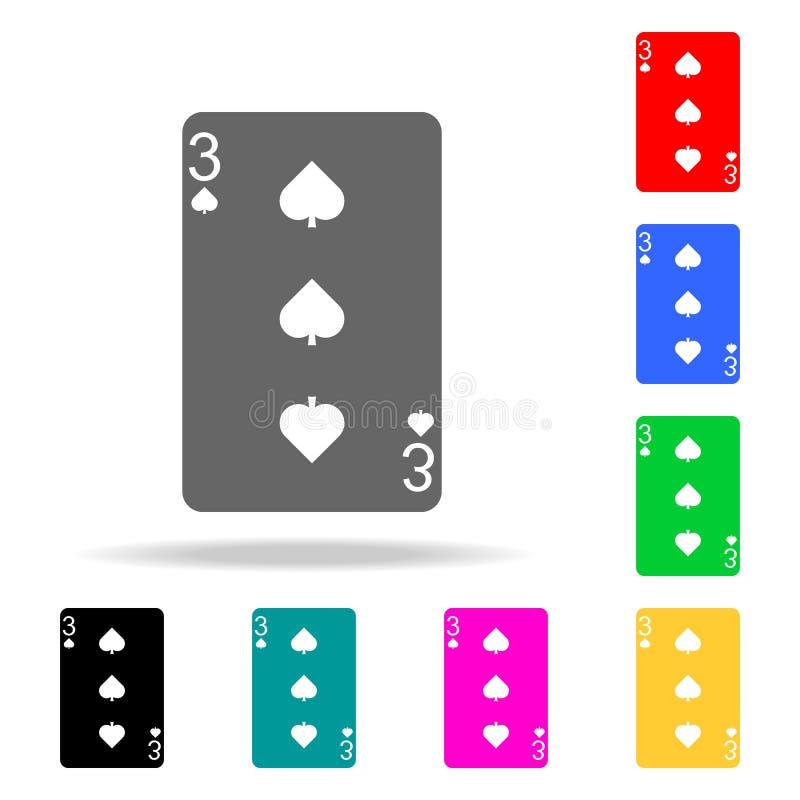 Playing Card, Peak Three Cards Icon. Elements in Multi Colored Icons ...
