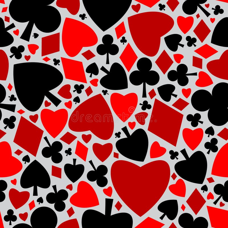 Seamless Pattern of Suits of Playing Cards Stock Vector - Illustration ...