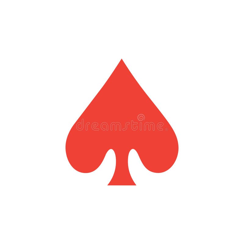 Playing Card Spade Red Icon on White Background. Red Flat Style Vector ...