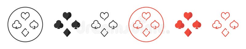 Playing Card. Card Suit Icon Set. Suit Deck of Playing Cards. Vector ...