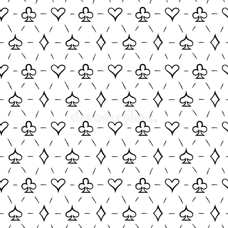 Playing Card Suits, Seamless Pattern Background Stock Vector ...