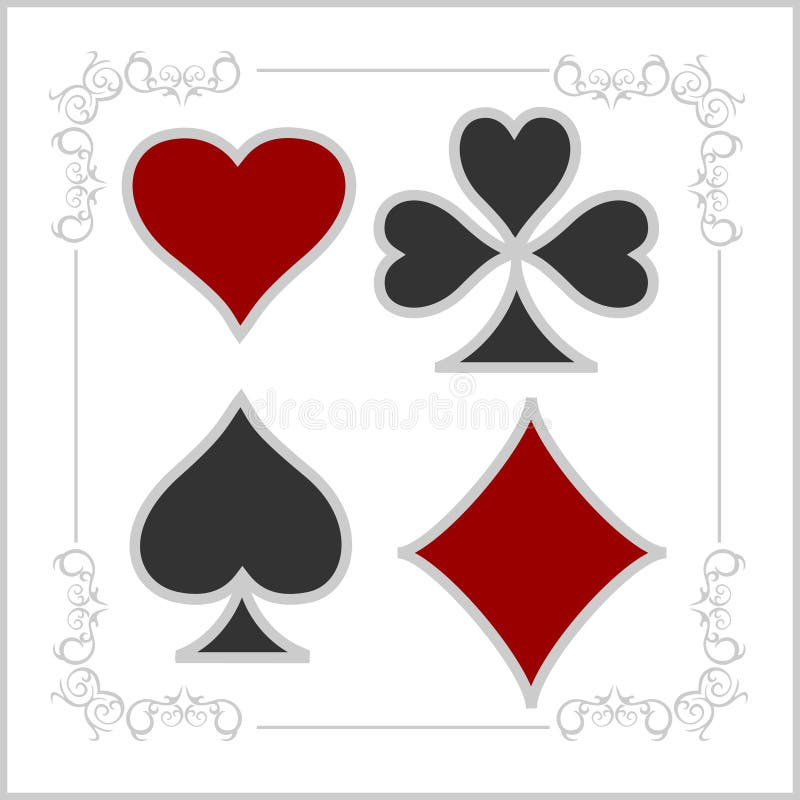 Playing Card Symbols with Shadows. Vector Set Stock Vector ...