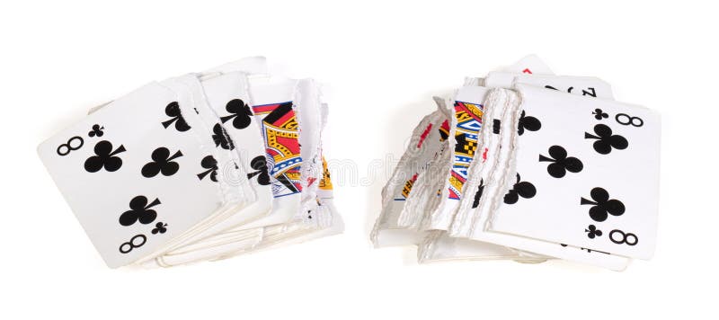Playing Card, Torn in Pieces Stock Image - Image of black, split: 314003889