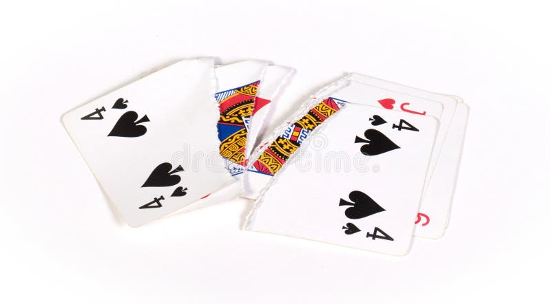 Playing Card, Torn in Pieces Stock Image - Image of love, divide: 314003907