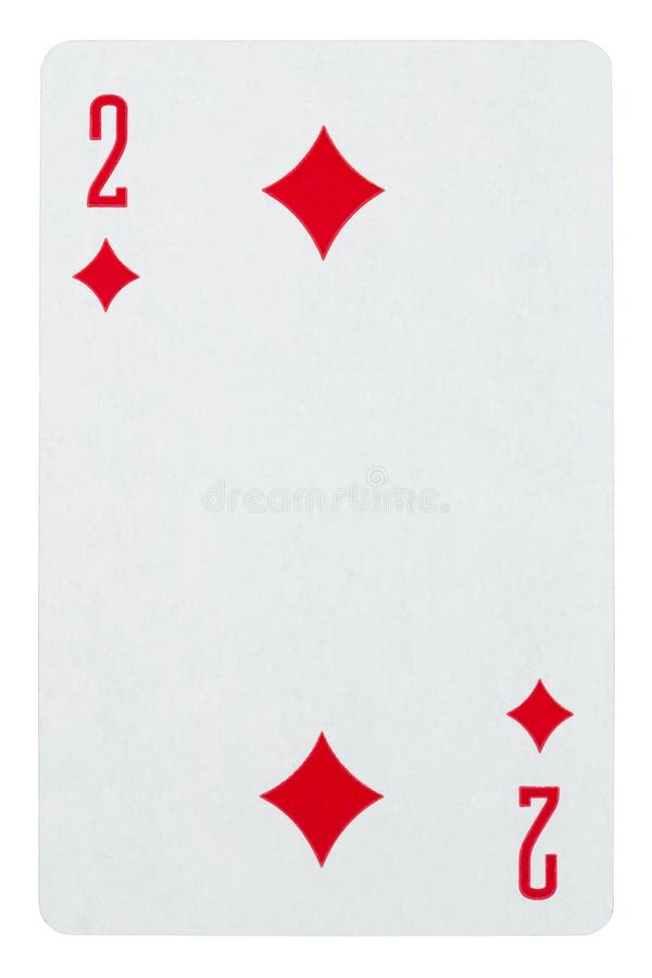 Playing Card Two of Diamonds Isolated on White Stock Photo - Image of ...