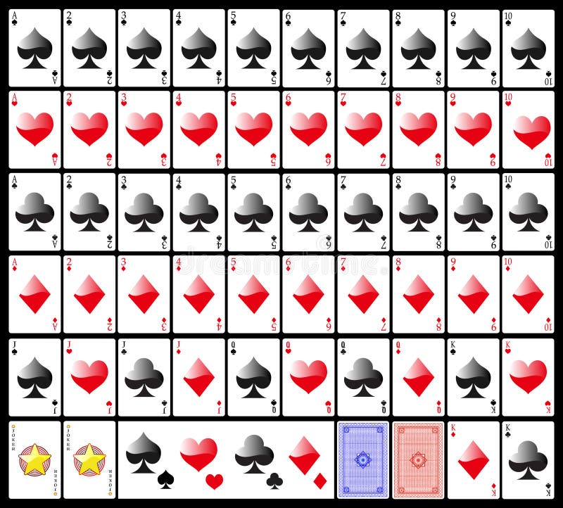 Full deck playing cards stock vector. Illustration of cards - 65969718