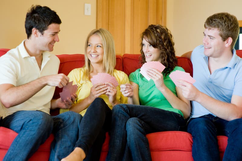 Playing Cards stock image. Image of looking, sofa, blue - 6433269