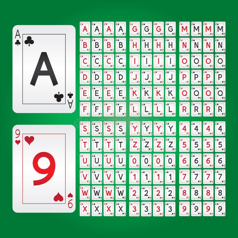 Alphabet Playing Cards Font Stock Illustrations – 209 Alphabet Playing ...