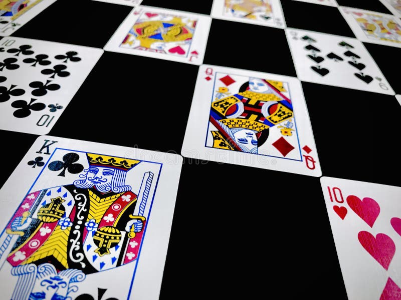 Playing Cards are Arranged in a Checks Pattern with Black Background ...
