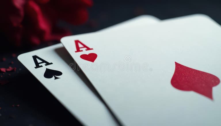 Playing Cards Arranged in a Classic Ace Sequence , Royal Flush, Black ...