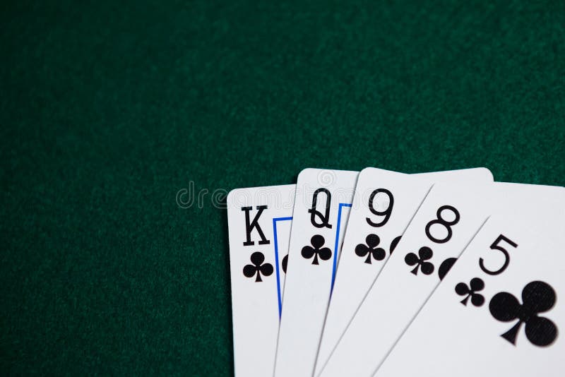 Playing Cards Arranged on Poker Table Stock Photo - Image of gaming ...