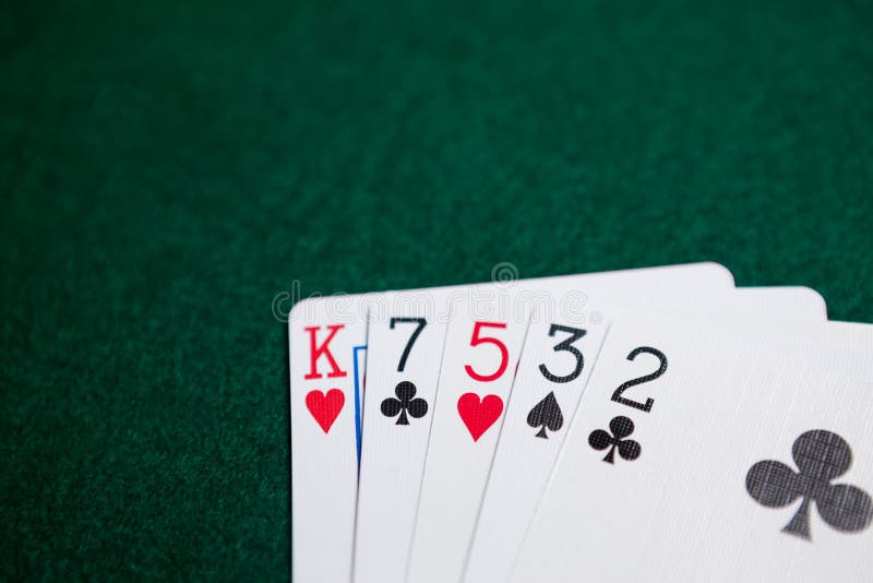 Playing Cards Arranged on Poker Table Stock Image - Image of casino ...