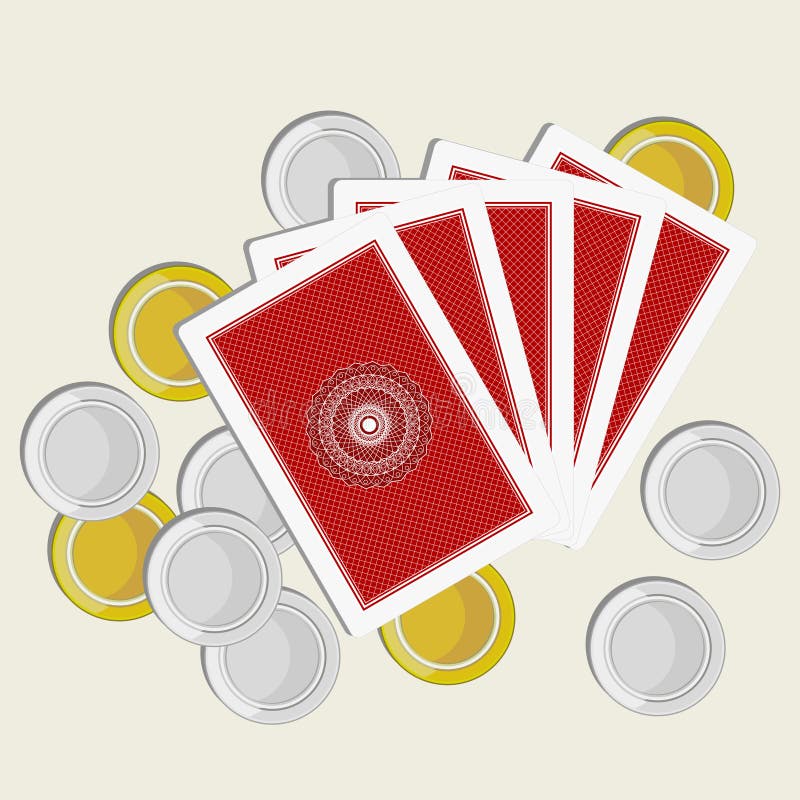 Playing Cards Back Side Gold and Silver Coins Stock Vector ...