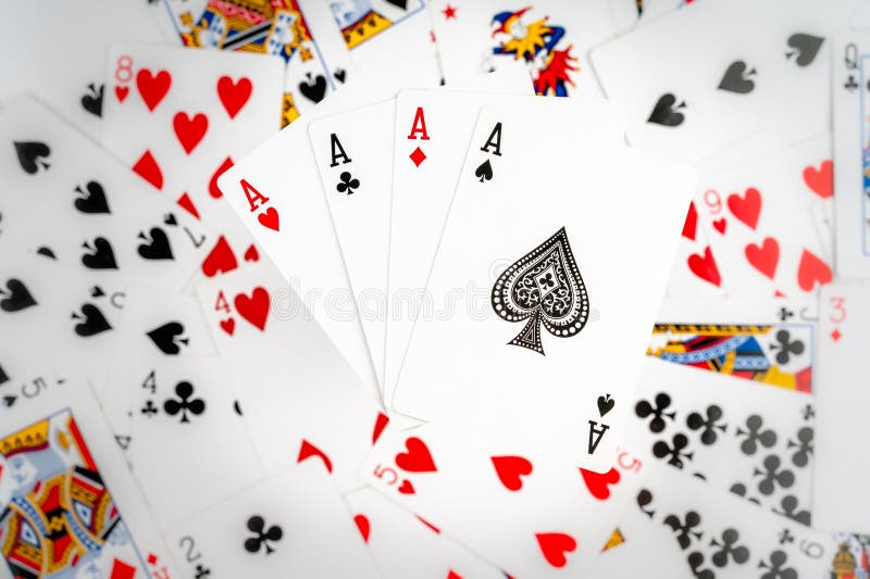 Playing Cards Background. 4 Aces on the Background Made of Playing ...