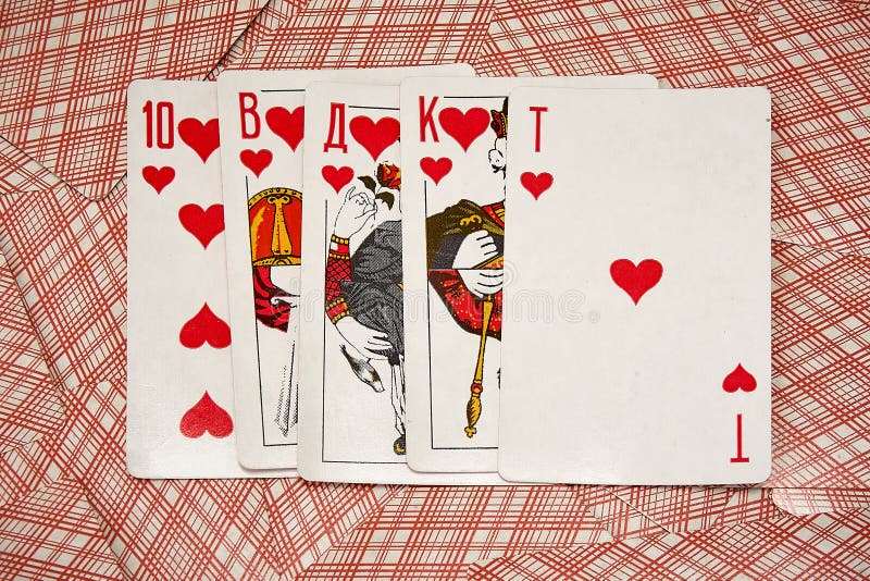 Playing Cards on the Background of Scattered Inverted Cards. Stock ...