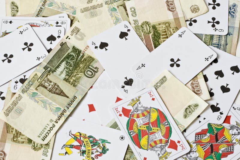 Playing Cards And Bank Notes Stock Photo - Image of heart, games: 2983904