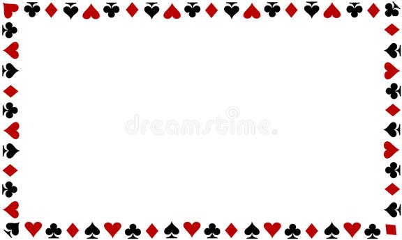 Playing Cards Border on White Background Stock Image - Image of game ...
