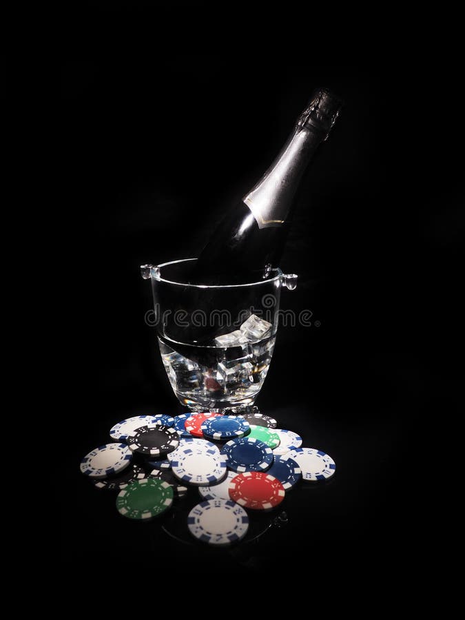 Playing Cards and a Bottle of Champagne in Bucket Stock Photo - Image ...