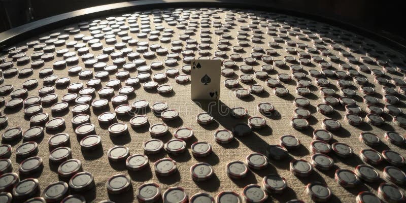 Playing Cards and Chips Scatter Across a Table in a Game Setting during ...