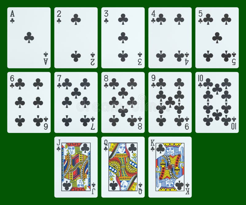 Playing cards - clubs stock illustration. Illustration of black - 28406615