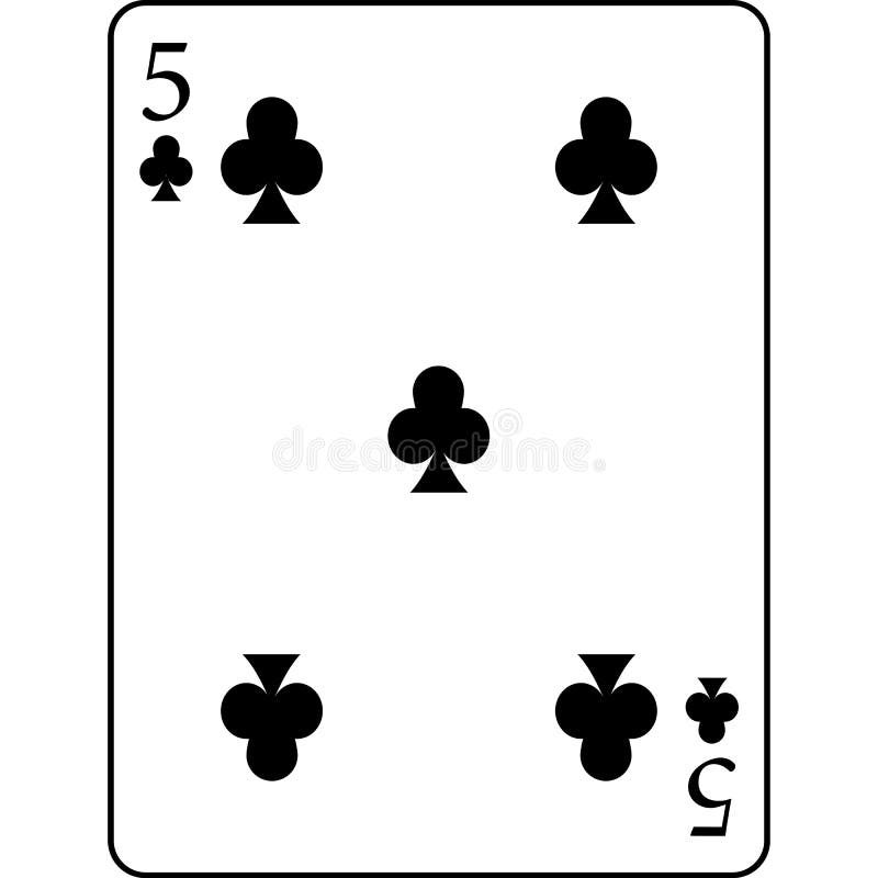 Clubs Five. a Deck of Poker Cards Stock Vector - Illustration of game ...