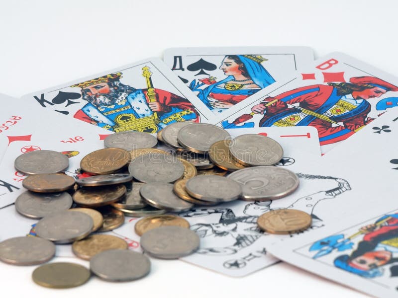 Playing cards and coin stock photo. Image of luck, chance - 11311686