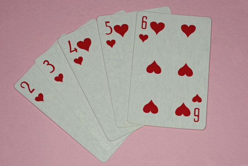 Playing Cards with a Combination of Straight Flush Stock Photo - Image ...