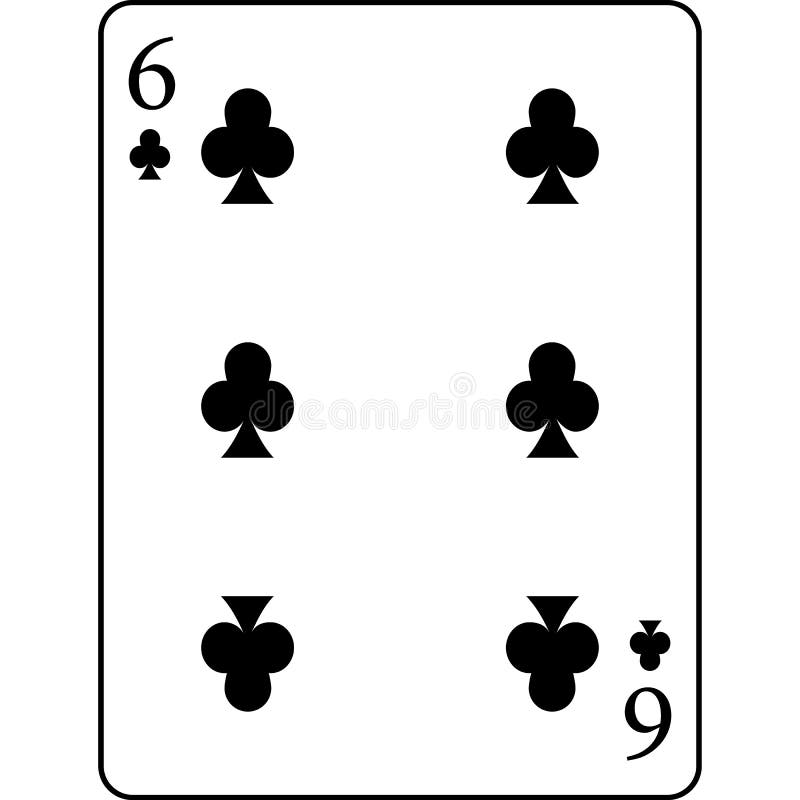 Clubs Six. a Deck of Poker Cards Stock Vector - Illustration of black ...