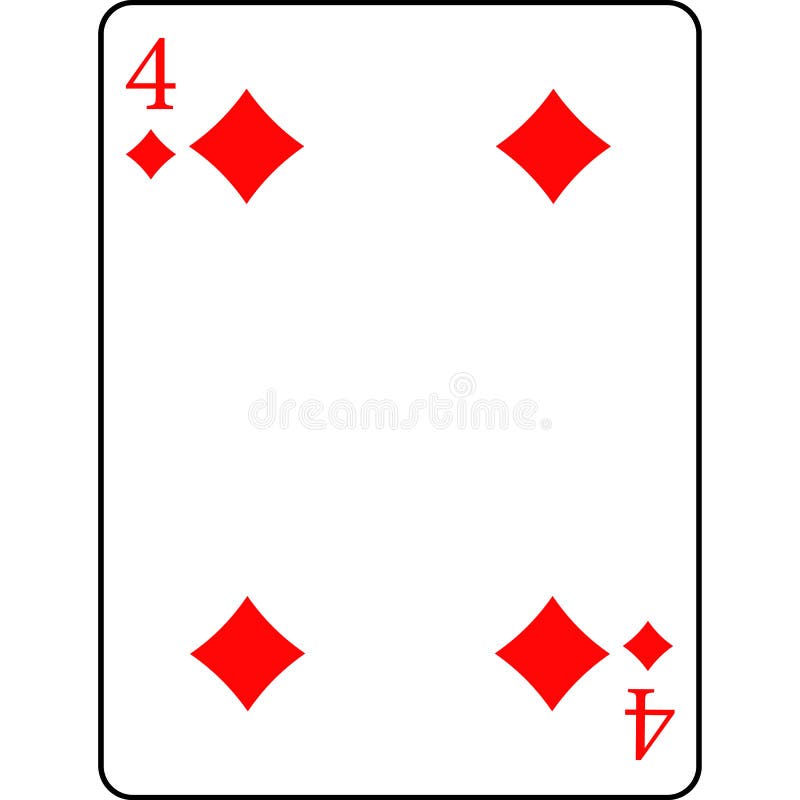 Diamonds Four. a Deck of Poker Cards Stock Vector - Illustration of ...