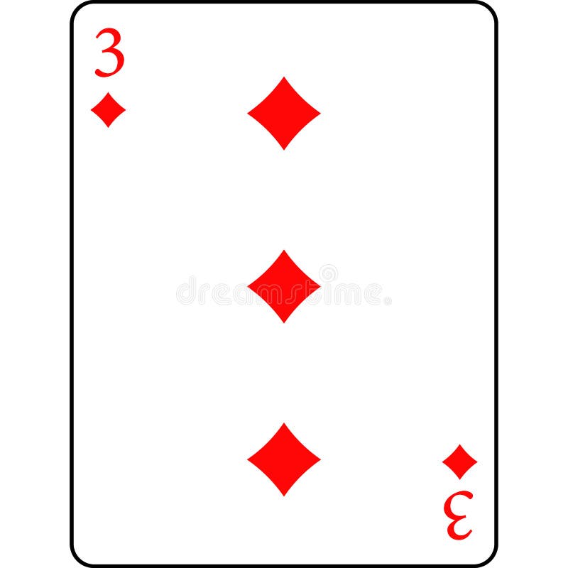 Diamonds Three. a Deck of Poker Cards Stock Vector - Illustration of ...