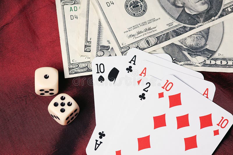 Playing cards and dice stock image. Image of club, play - 11838353