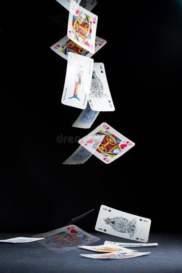 Playing cards falling stock photo. Image of fall, group - 35490612