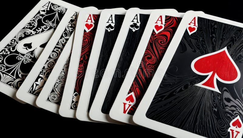 Playing Cards Fanned Out in a Row Stock Image - Image of luck, aces ...