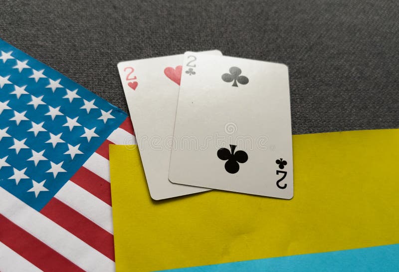 Playing Cards on the Flags of the USA and Ukraine Stock Image - Image ...