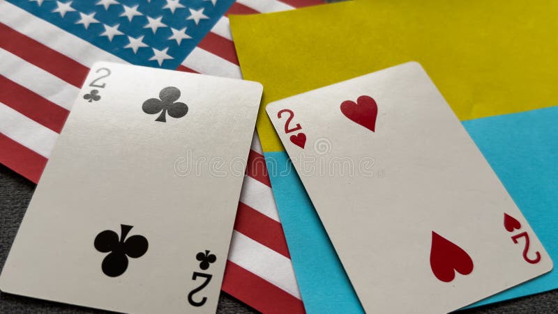Playing Cards on the Flags of the USA and Ukraine Stock Image - Image ...