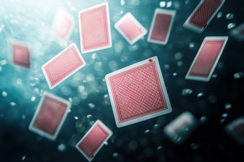 Playing Cards Float through Water Creating a Mesmerizing Underwater ...