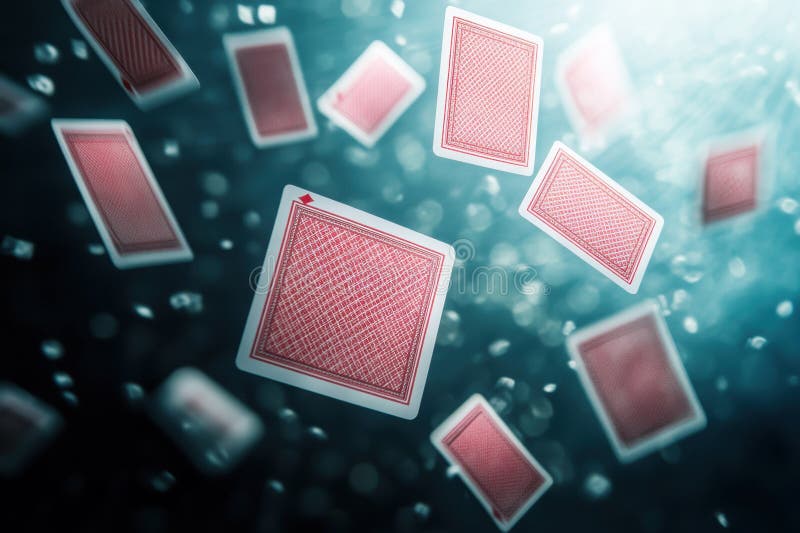 Playing Cards Float through Water Creating a Mesmerizing Underwater ...