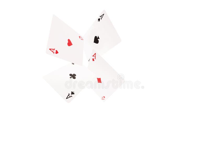 Playing Cards Flying at the White Background Stock Image - Image of ...