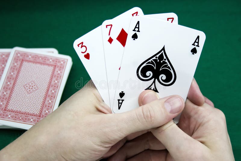 Playing cards in a hand stock image. Image of spades, pack - 7000125