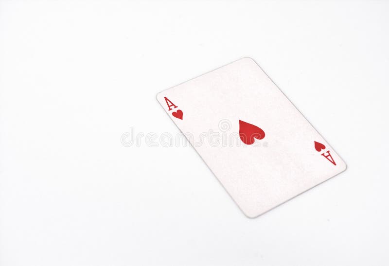 Playing Cards Horizontal Size. Ace of Hearts on White Background ...