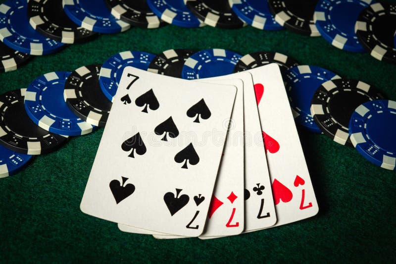 Playing Cards Layout on Chips with a Successful Combination of Four of ...