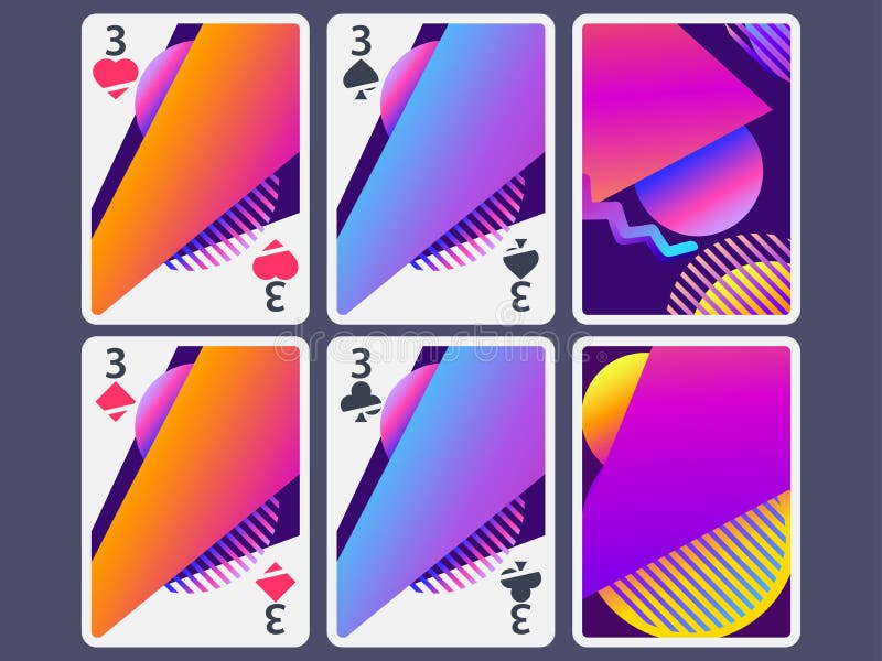Playing Cards in Modern Style. Gradient Shapes, Geometric Objects. the ...