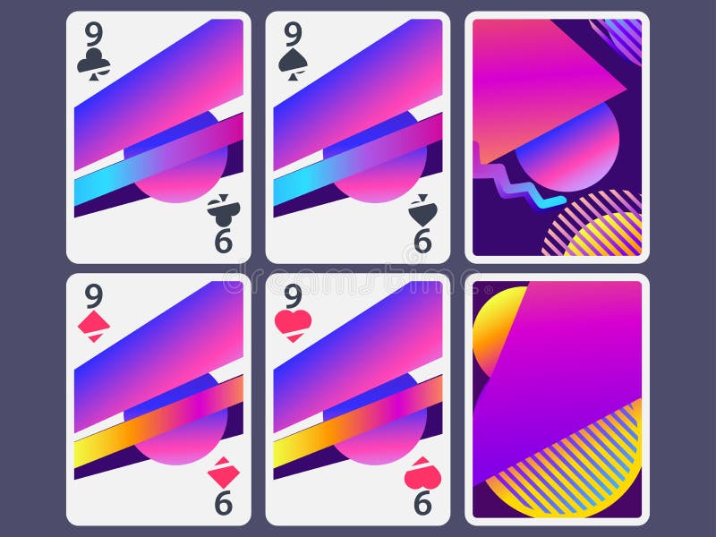 Playing Cards in Modern Style. Gradient Shapes, Geometric Objects. the ...