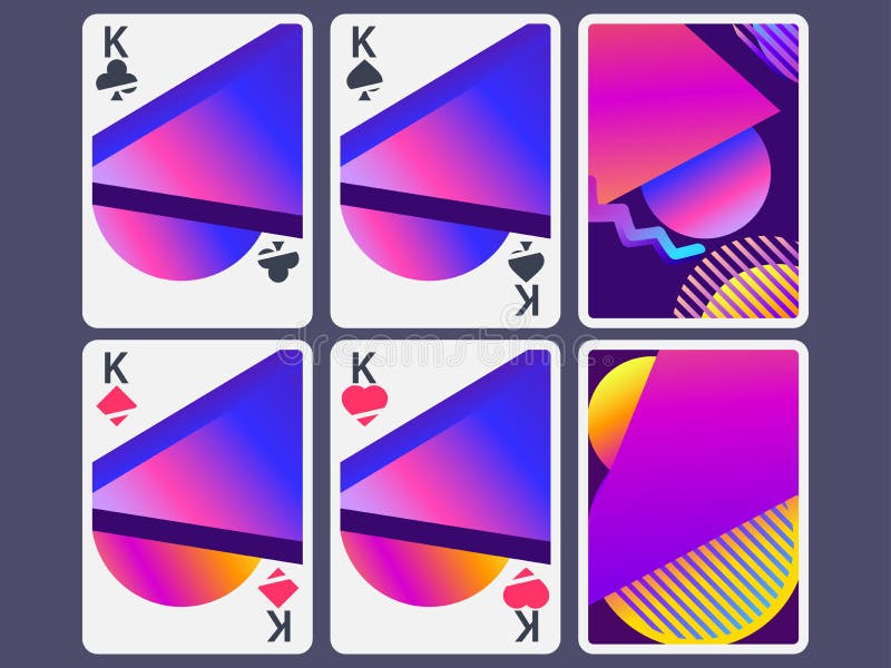 Playing Cards in Modern Style. Gradient Shapes, Geometric Objects. the ...