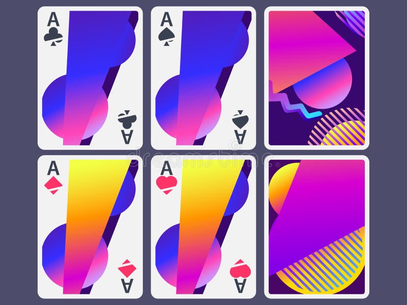 Playing Cards in Modern Style. Gradient Shapes, Geometric Objects. the ...