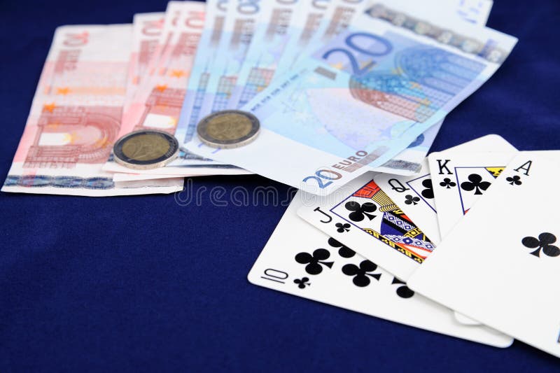 Playing cards with money stock photo. Image of flush, chance - 7394882