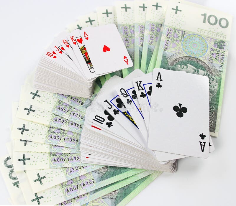 Money and playing cards stock image. Image of inflation - 31381035