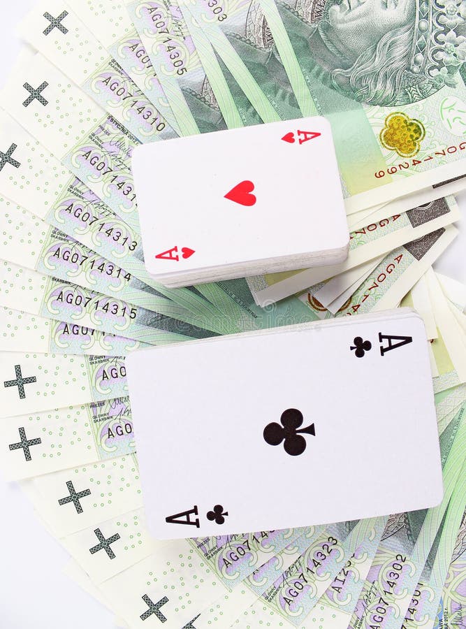 Playing cards and money stock image. Image of cards, poland - 43829845