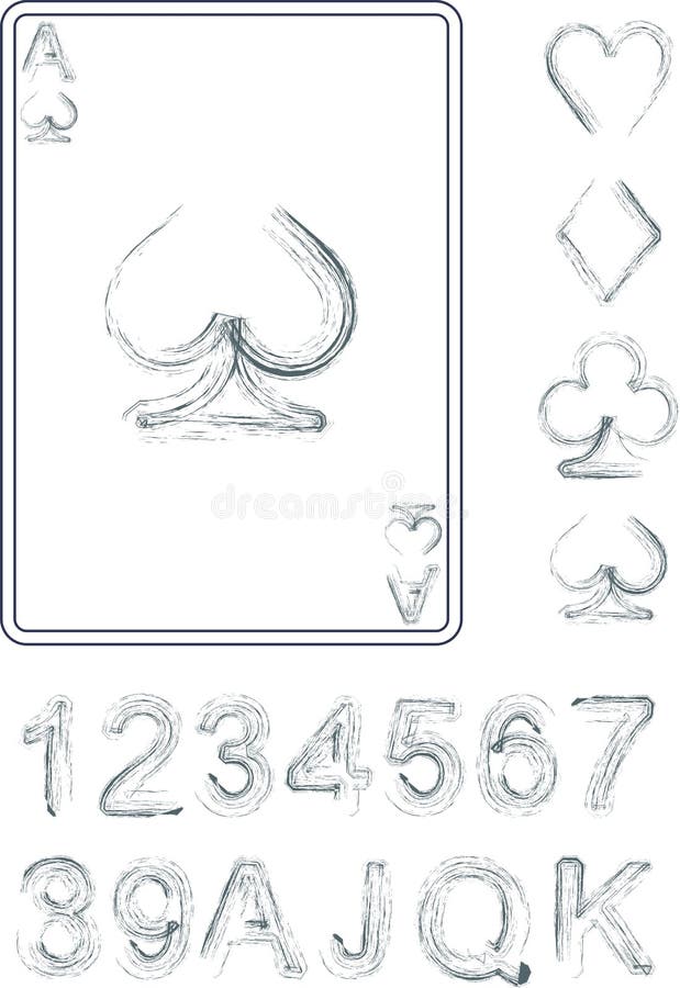 Playing cards numbers stock vector. Illustration of luck - 70670258